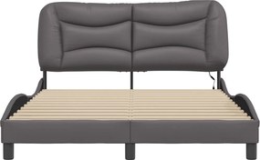 Rám postele s LED bez matrace Hvar šedý 140 x 200 cm 3213937