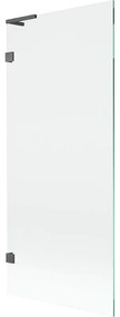 Mexen Lunar L vanová zástěna 1-křídlová 80 x 150 cm, transparentní, kartáčovaná gun gray - 897L-080-000-66-00