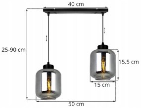 Závěsné svítidlo NOVALJA, 2x skleněné stínítko (výběr ze 3 barev)