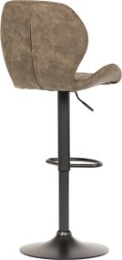 Autronic Židle barová, hnědá COWBOY látka, černá podnož AUB-431 BR3