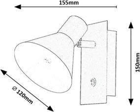 Rabalux 3157 - Nástěnné bodové svítidlo ALVARO 1xE14/40W/230V