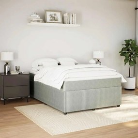 Box spring postel s matrací světle šedá 140x200 cm samet 3285644