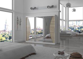ADRK Furniture Skříň s posuvnými dveřmi a zrcadlem DIEGO 250 ADRK-SW-DIE-WS-250