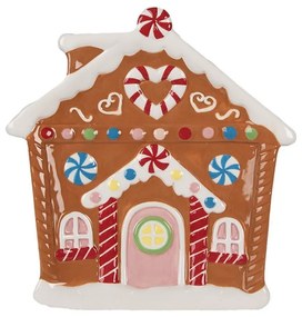 Dezertní keramický talířek perníková chaloupka Gingerbread House - 20*21*2 cm
