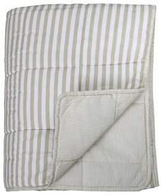 Béžově pruhovaný bavlněný přehoz Quilt Stripes - 130*180 cm