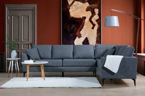 Designová rohová sedačka Wallis 300 cm tmavě šedá - pravá