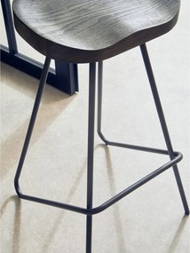 Černá/v přírodní barvě barová stolička z jilmového dřeva (výška sedáku 78 cm) District – Premier Housewares