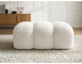 Bílá podnožka z textilie bouclé Hippolyte – Bobochic Paris