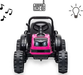 Elektrický traktor Milly Mally s přívěsem růžový