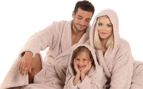 Bavlněný župan Athena s kapucí oříškový 31 16 8151 - S