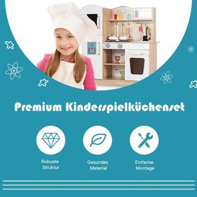 Costway Kuchyňská hrací sada do dětské kuchyňky ze dřeva bílá +