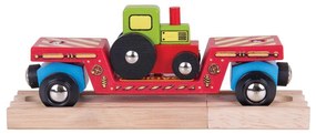 Bigjigs Rail Vagon s traktorem + 2 koleje