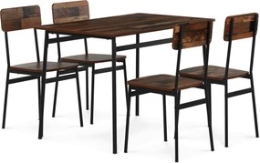 Jídelní set CORTINA 1+4 - old wood / černé kovové nohy