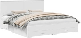 Rám postele se zásuvkou Bílá 180 x 200 cm Kompozitní dřevo 3409615