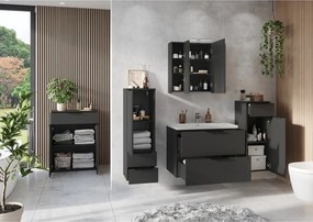 Antracitová matná závěsná skříňka s umyvadlem 81x65 cm Crandon – Germania