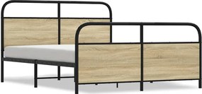 Kovový rám postele bez matrace dub sonoma 150 x 200 cm 3318650