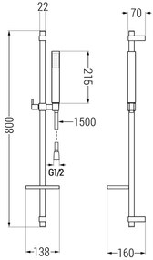 Mexen sprchový set DQ77, černá, 785774581-70