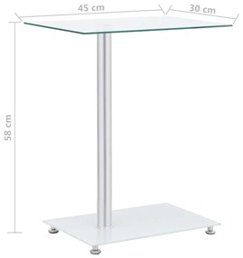 Odkládací stolek ve tvaru U průhledný 45x30x58 cm tvrzené sklo - Default Title