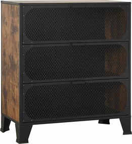 Úložná skříň rustikální hnědá 72 x 36 x 82 cm kov a MDF 335911
