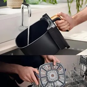 Panasonic NF-CC600AXE černo-modrá / Fritovací hrnec / 1450 W / 6 l / e