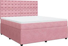 Box spring postel s matrací růžová 180x200 cm samet 3292423