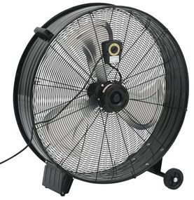 vidaXL Marketos Průmyslový bubnový ventilátor 77 cm 187,7 W černý