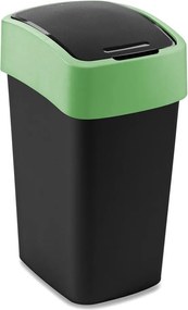 Zelený/černý plastový odpadkový koš na tříděný odpad 25 l Flip Bin – Curver