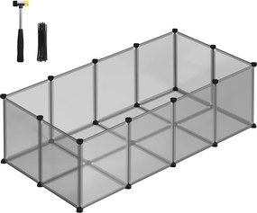 Klec pro malé zvířata, výběh pro malé zvířata, 46x73x143 cm, šedá