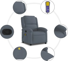 Masážní křeslo s polohovacím mechanismem, tmavě šedé sametové 3205953
