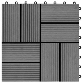 22 ks terasové dlaždice 30 x 30 cm 2 m² WPC šedé,  277807