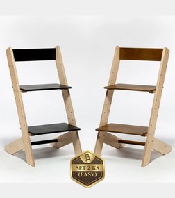 Lucas Wood Style - rostoucí židle EASY LINE zvýhodněný set 2 ks -  černá + kaštan