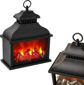Lucerna s efektem krbu LED, 13,5 x 25,5 x 37 cm