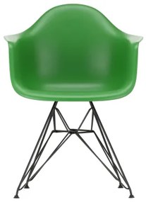 Eames Plastic Armchair DAR černě lakovaná zelená bílé na tvrdou podlahu Vitra
