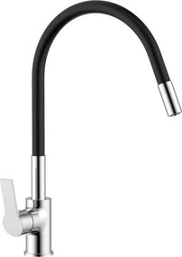 Jika Cubix - Dřezová baterie s flexibilním ramenem a sprškou, černá/chrom H3512I17744201