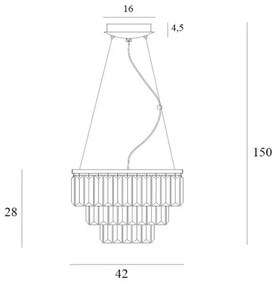 MAXLIGHT P0423 - Lustr na lanku MONACO 9xG9/40W/230V pr. 42 cm zlatá