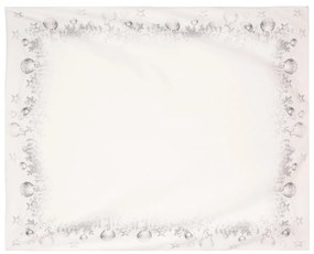 Ubrus s vánočním motivem - vánoční koule na bílém podkladu, 130x220 cm,100 % polyester UBR081-5