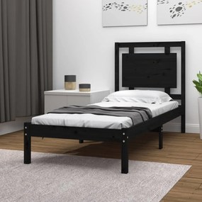vidaXL Rám postele masivní dřevo 75 x 190 cm Small Single [3105498] Barva: Černá