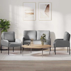 Sedací soupravy 3 ks Světle šedá Překližka 3406208