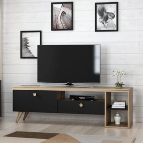 Hanah Home TV stolek Parion - Black, Černá, Dub