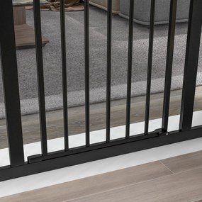 PawHut 78 cm Interiérová Psí Brána, Bezpečnostní Psí Brána, Rozšiřitelná Psí Bariéra 74-100 cm s Dvojitým Zámkem a Automatickým Uzavíráním pro Schody…