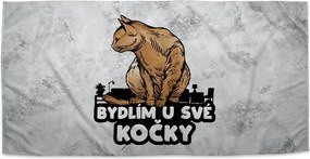 Sablio Ručník Bydlím u své kočky - 50x100 cm