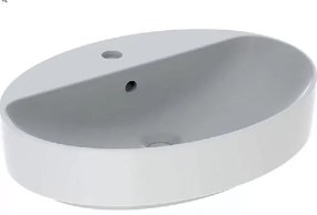 Geberit VariForm - Umyvadlo na desku 600x450 mm, s přepadem, otvor pro baterii, bílá 500.772.01.2