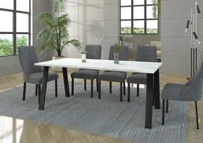 Jídelní stůl industriální Kleo - 185x67 cm - bílá