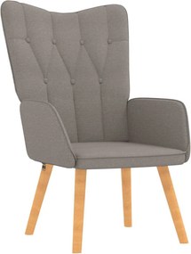 Relaxační křeslo se stoličkou taupe textil 327543