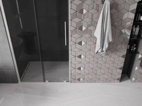 Mexen Velar, posuvné sprchové dveře do otvoru 90 cm, 8mm šedé sklo, broušená ocel, 871-090-000-41-97