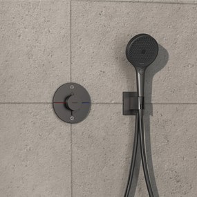 Hansgrohe ShowerSelect Comfort S, termostat pod omítku pro 2 spotřebiče, kartáčovaný černý chrom, HAN-15554340