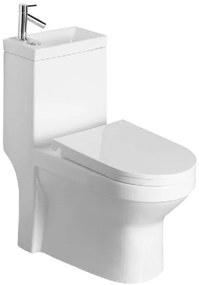 Aqualine HYGIE - WC kombi s umývátkem, DualFlush, bílá PB104W