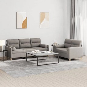 2dílná sedací souprava s polštáři taupe textil 3201623
