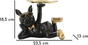 Dekorativní soška Dog Rover černo-zlatá