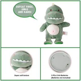 Dinosaurus Max zelený / Interaktivní plyšová hračka / chodí a mluví /